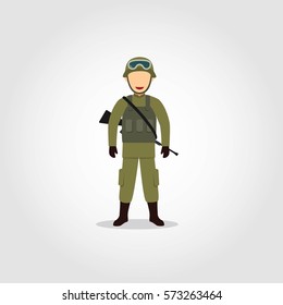 Vektor Stok Soldier Cartoon Separated Layers Game Animation (Tanpa ...