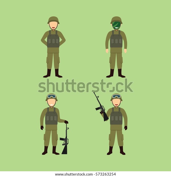 Soldier Character Vector Illustration Stock Vector (Royalty Free ...
