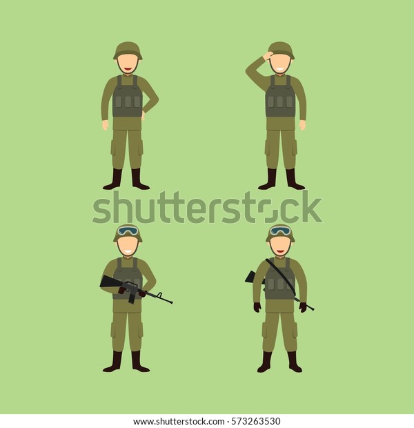 Soldier Character Vector Illustration Stock Vector (Royalty Free) 573263530