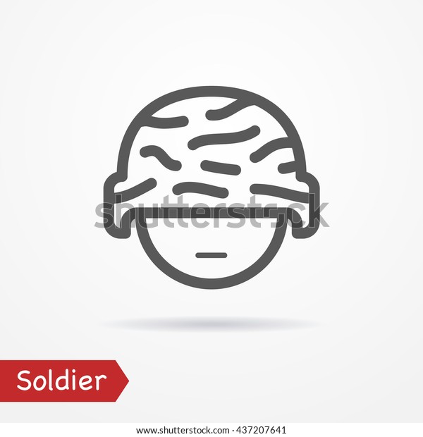 Soldier Face Line Style Typical Simplistic Stock Vector (Royalty Free ...