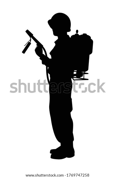 Soldier Flamethrower Silhouette Vector Stock Vector (Royalty Free ...