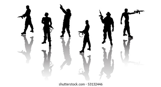 Soldier Group Shadows Stock Vector (Royalty Free) 53132446 | Shutterstock