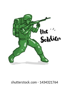 Soldier Hand Drawn White Background Stock Vector (Royalty Free ...