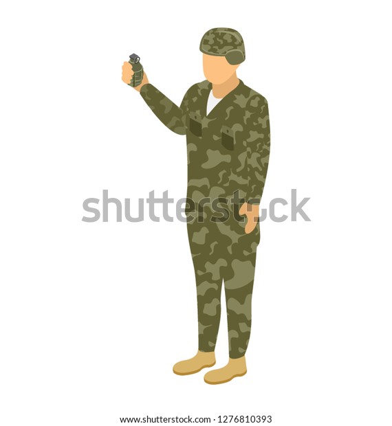 Soldier Isometric Vector Icon Stock Vector (Royalty Free) 1276810393 ...