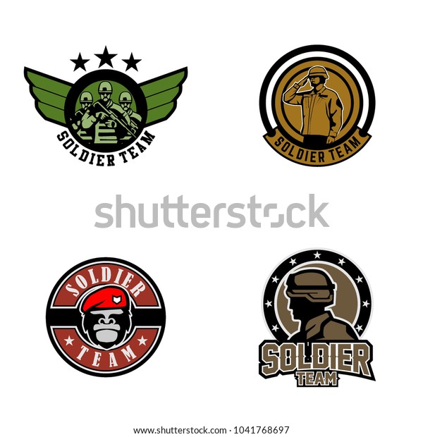 Soldier Logo Design Stock Vector (Royalty Free) 1041768697