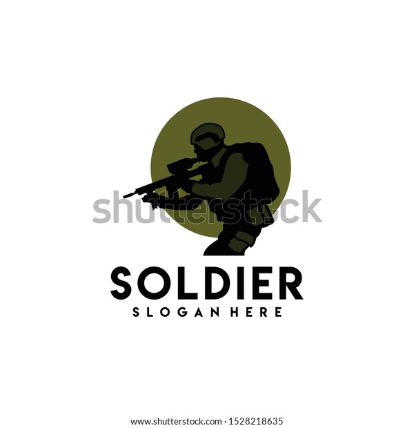 Soldier Logo Design Vector Badge Icon Stock Vector (Royalty Free ...