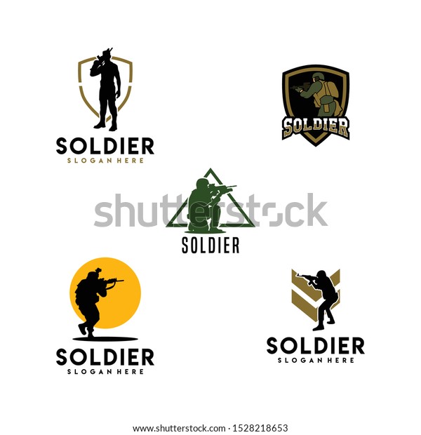 Soldier Logo Design Vector Badge Icon Stock Vector (Royalty Free ...