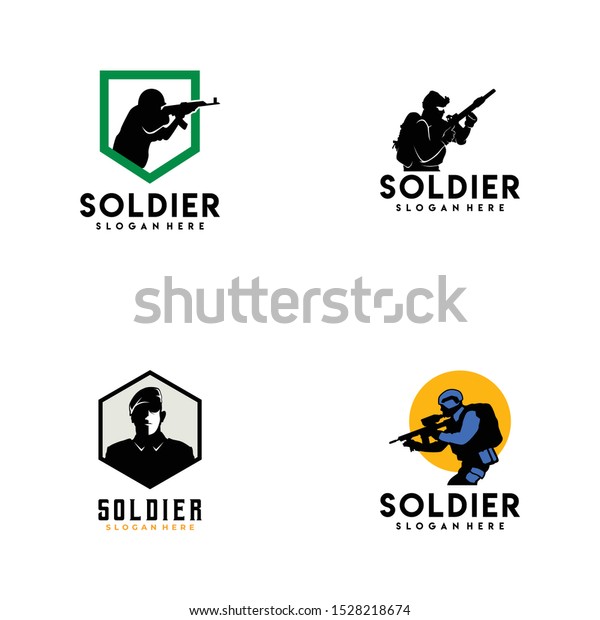 Soldier Logo Design Vector Badge Icon Stock Vector (Royalty Free ...