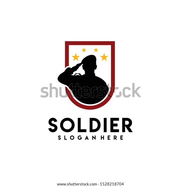 Soldier Logo Design Vector Badge Icon Stock Vector (Royalty Free ...