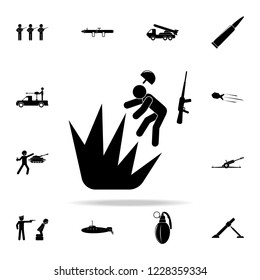 Soldier Mine Explosion Icon Army War Stock Vector (Royalty Free) 1228359334
