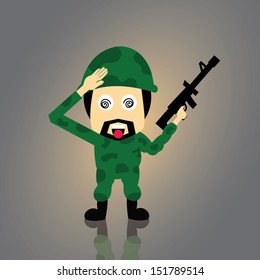 Soldier Vector Cartoon Style Use Stock Vector (Royalty Free) 151789514 ...