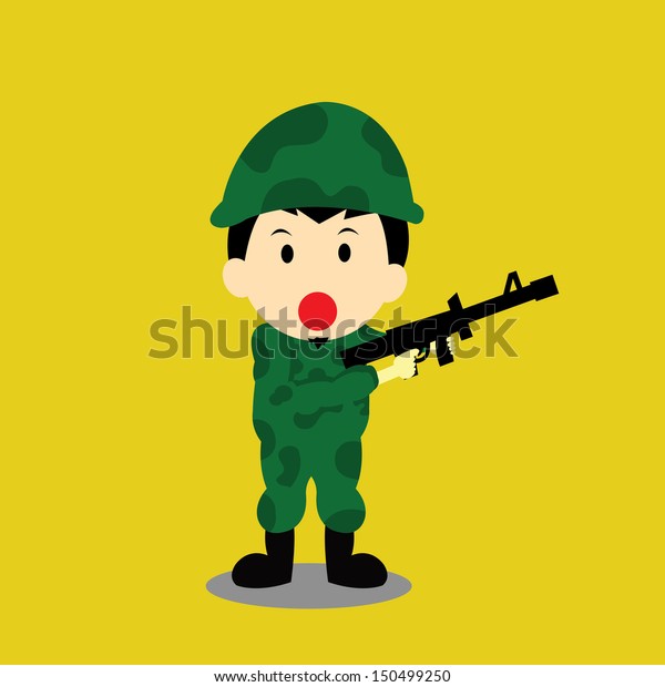 Soldier Vector Cartoon Style Use Stock Vector (Royalty Free) 150499250 ...