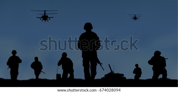 Soldiers On Performance Combat Mission Stock Vector (Royalty Free ...