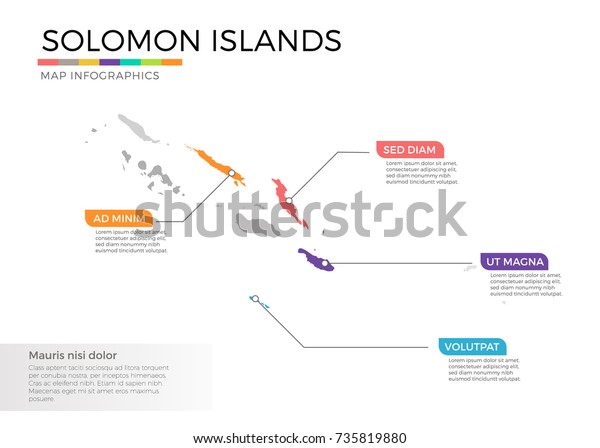 Solomon Islands Map Infographics Vector Template Stock Vector (Royalty ...