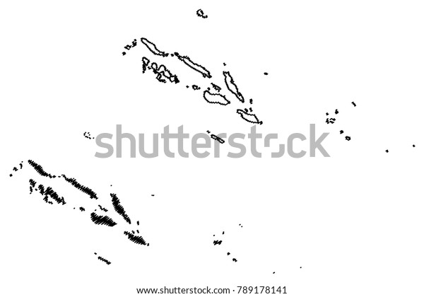 Solomon Islands Map Vector Illustration Scribble Stock Vector (Royalty ...
