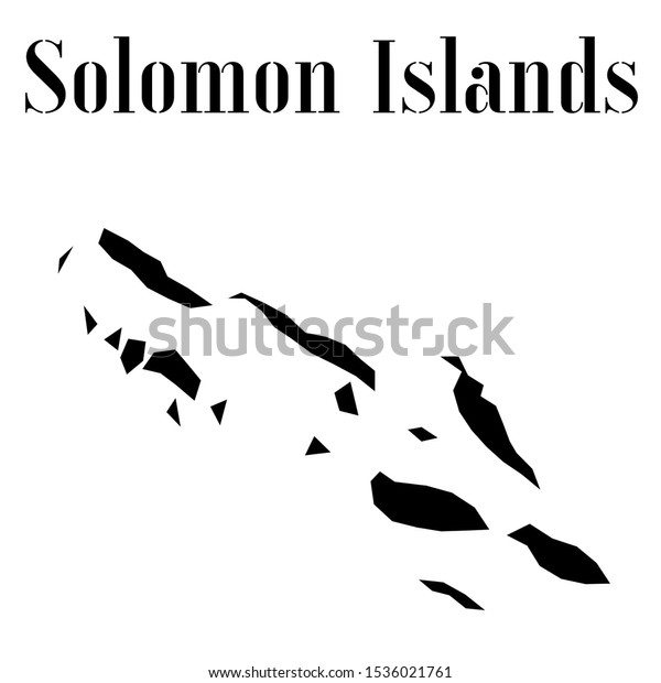 Solomon Islands Outline World Map Silhouette Stock Vector (Royalty Free ...
