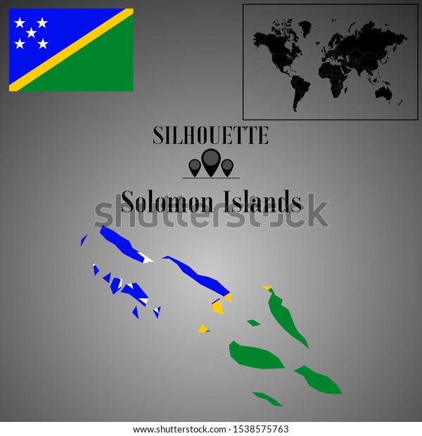 Solomon Islands Outline World Map Silhouette Stock Vector (Royalty Free ...