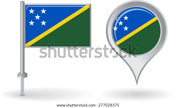 Solomon Islands Pin Icon Map Pointer Stock Vector (Royalty Free ...