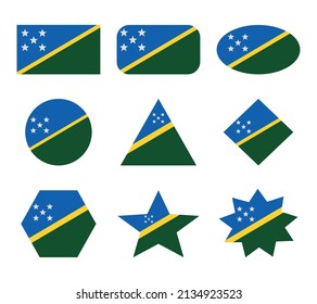 Solomon Islands Set Flags Geometric Shapes Stock Vector (Royalty Free ...