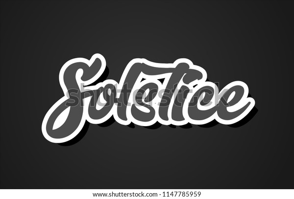 Solstice Word Hand Writing Text Typography Stock Vector (Royalty Free ...