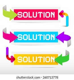 Solution Colorful Stickers Labels Set Arrows Stock Vector (Royalty Free ...