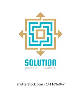 Solution Concept Logo Design Business Strategy 스톡 벡터(로열티 프리) 1411636049 ...