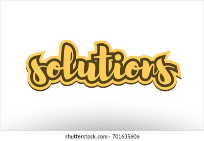 Solutions Hand Written Text Writing Calligraphy Stock Vector (Royalty ...