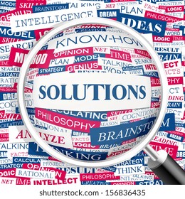 Solutions Word Cloud Concept Illustration Graphic Stock Vector (Royalty ...