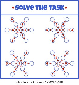 Mathematical Puzzle Game Learning Mathematics Tasks Stock Vector ...