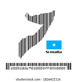 Somalia Map Flag Made Bar Code Stock Vector (Royalty Free) 1826421116 ...