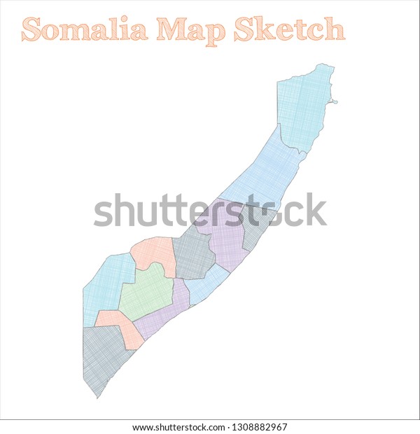 Somalia Map Handdrawn Country Vector Illustration Stock Vector (Royalty ...