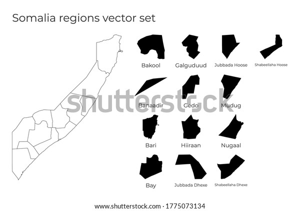 Somalia Map Shapes Regions Blank Vector Stock Vector (Royalty Free ...