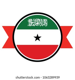 Somaliland Flag Glossy Round Button Icon Stock Vector (Royalty Free ...