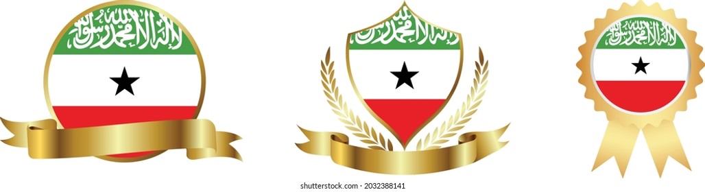 Somaliland Flags Symbols Countries Map Stock Vector (Royalty Free ...