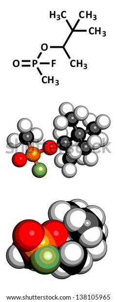 Soman Nerve Agent Molecular Model Soman Stock Vector (Royalty Free ...