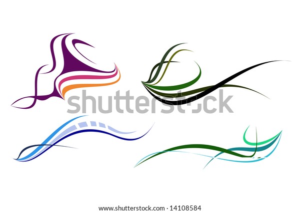 Some Abstract Elegance Shapes Hand Drawing Stock Vector (Royalty Free ...