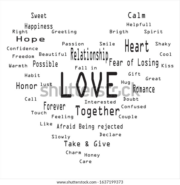 Some Descriptions Words Feelings Love Shape Stock Vector (Royalty Free ...