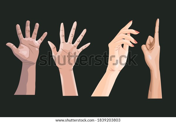 Some Hand Gestures Posters Banners Stock Vector (Royalty Free ...
