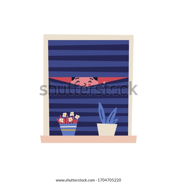 Somebody Peeping Through Window Pry Through Stock Vector (Royalty Free ...