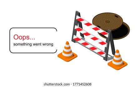 Something Went Wrong Isometric Sign Flat Stock Vector (Royalty Free ...