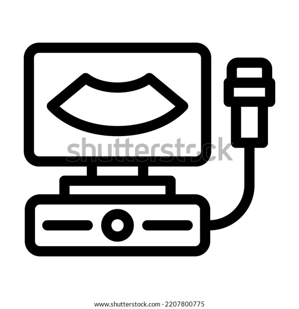 Sonography Line Icon Illustration Vector Graphic Stock Vector (Royalty ...