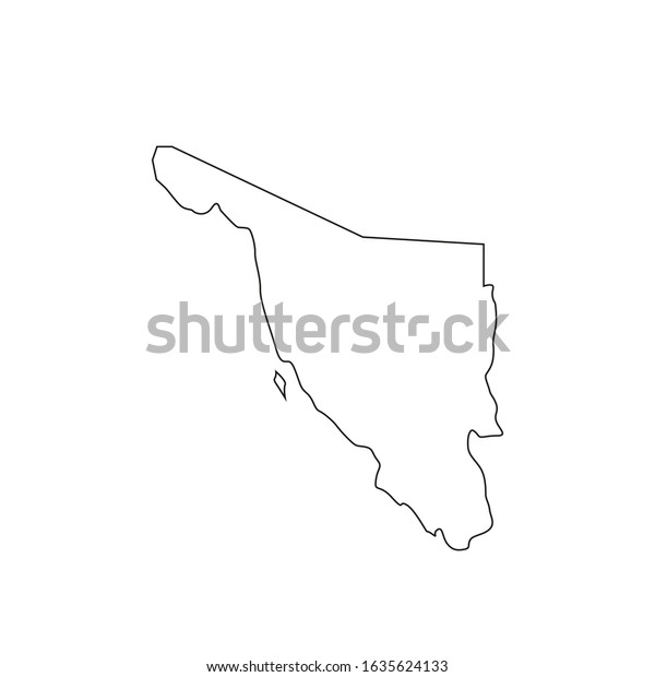 Sonora Region Map Country Mexico Stock Vector (Royalty Free) 1635624133 ...