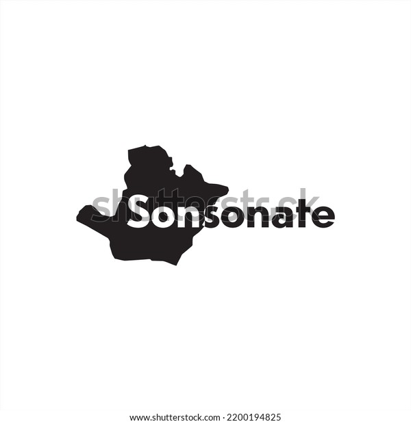 Sonsonate Map Black Lettering Design On Stock Vector (Royalty Free ...