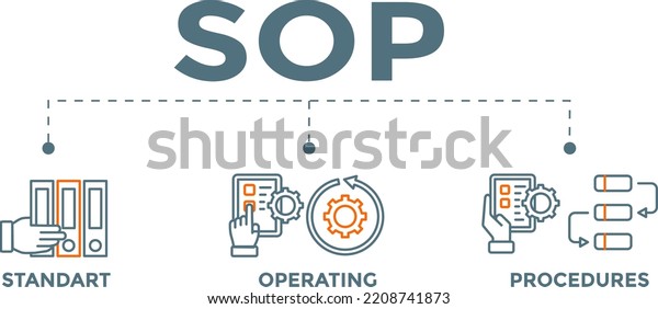 Pancarta SOP. concepto SOP. Procedimiento operativo: vector de stock ...
