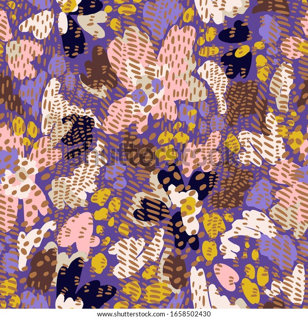 Sophisticated Floral Seamless Pattern Mix Abstract Stock Vector ...