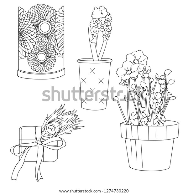 Sophisticated Home Decor Vector Outline Stock Vector (Royalty Free ...