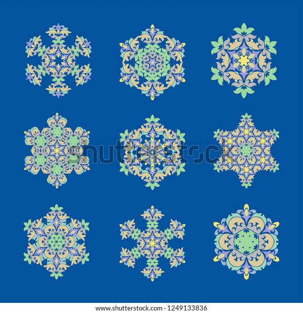 Sophisticated Snowflake Design Element Line Structure Stock Vector ...