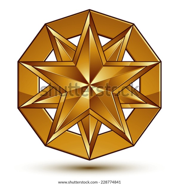 Sophisticated Vector Golden Star Emblem 3d Stock Vector (Royalty Free ...