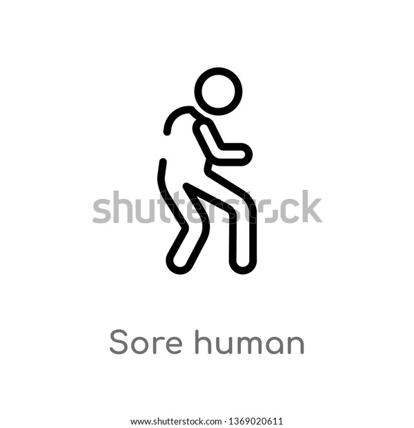 Sore Human Vector Line Icon Simple Stock Vector (Royalty Free ...