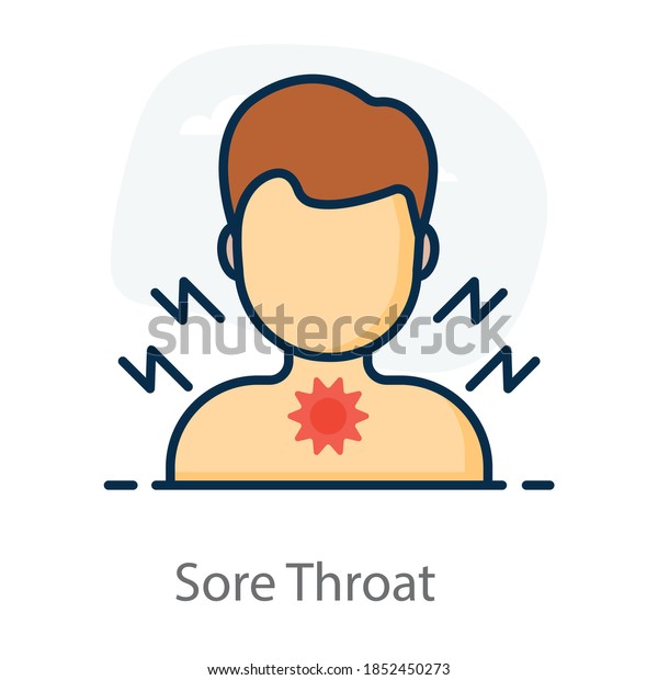 Sore Throat Icon Modern Flat Style Stock Vector (Royalty Free) 1852450273